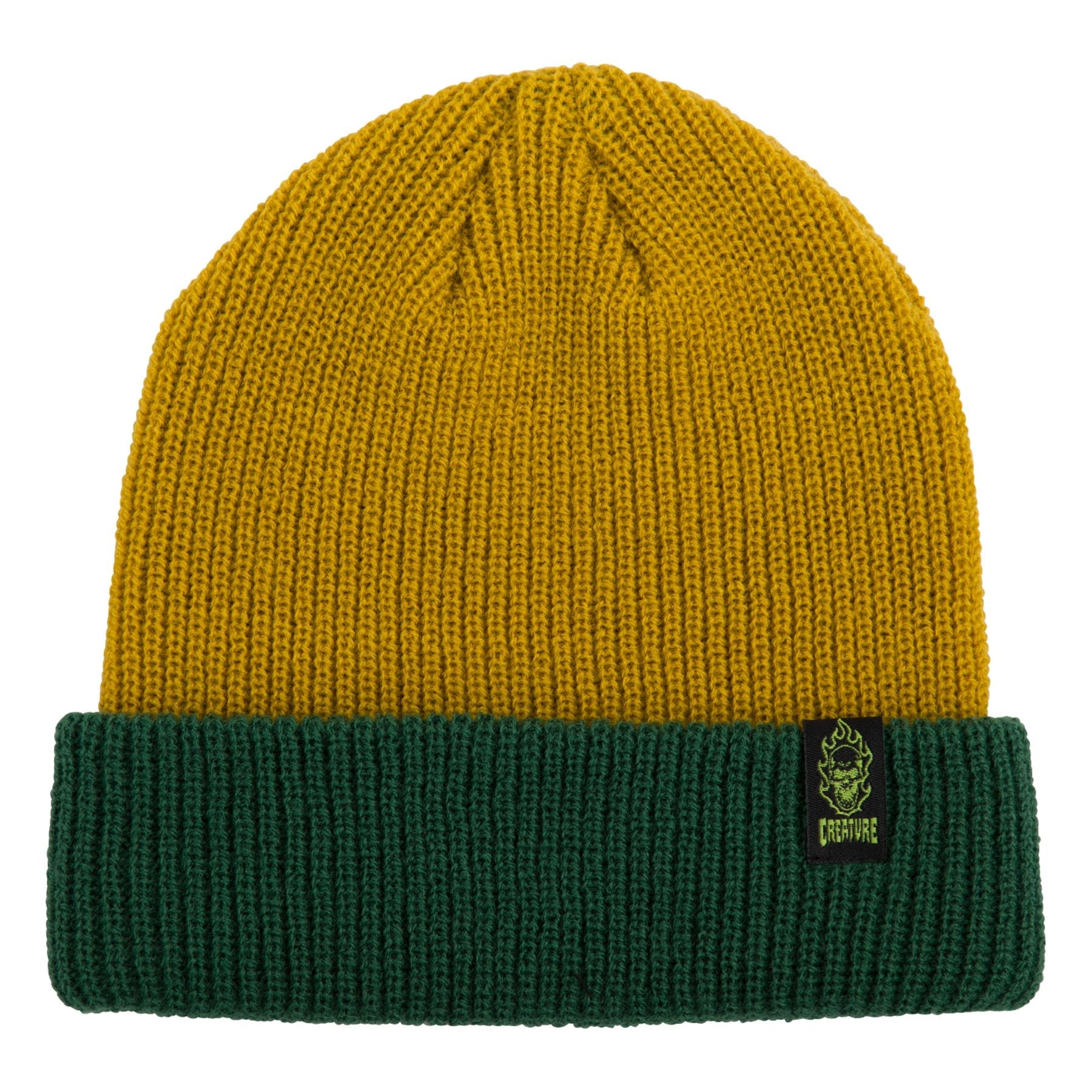 Creature - Gorro Beanie Bonehead Label Long Shoreman Gold/Green | Lo ...