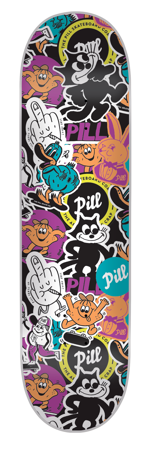 Pill - Tabla Sticker Bomb Purple 8.38 x 31.5 + lija de regalo ...