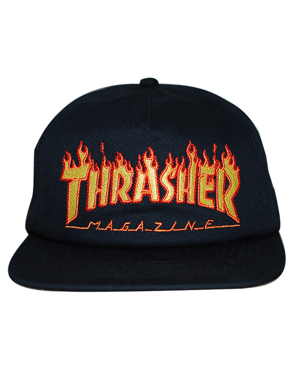 Thrasher - Gorro Snapback Flame Embroidered Black | Lo Mejor del 2024 ...